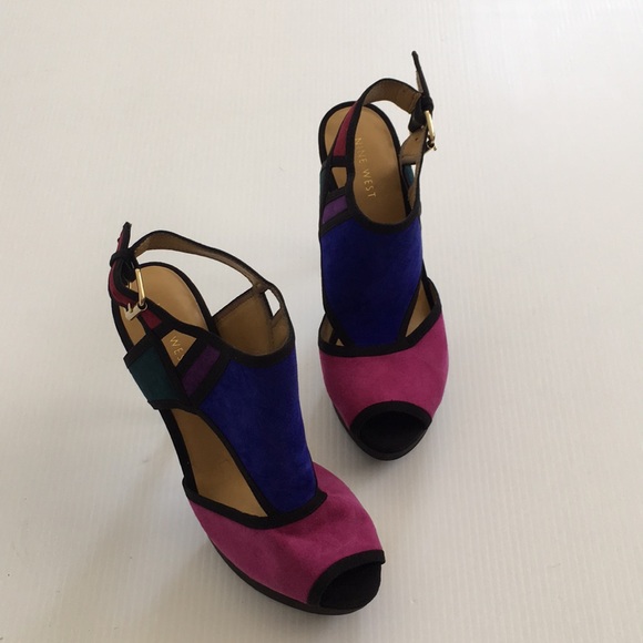 Nine West | Shoes | Nine West Color Block Platform Heels | Poshmark